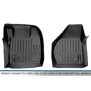 MAXLINER Floor Mats 1st Row Liner Set Black for 2008-2010 Ford F-250 / F-350 / F-450 / F-550 Super Duty (All Models)