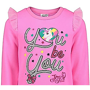 JoJo Siwa Big Girls Fleece Sweatshirt and Leggings Outfit Set Pink 8