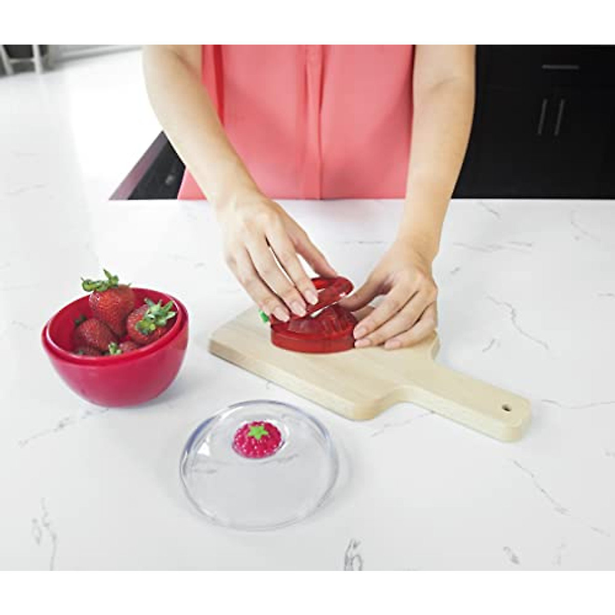 MSC International Joie MSC Simply Slice Strawberry Slicer, A, Red