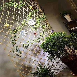 Hynet Climbing Cargo Net, Kids Safety Net, Waterproof Hemp Rope Net, Swing Rope Ladder Truck Trailer Netting, Balcony Railing Stair Protection Decor Mesh (Size : 1 * 3m(3 * 10ft))
