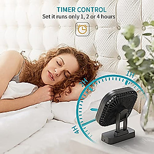 xasla 5'' AA Battery Operated Fan, Desk Fan with Timer, 3 Speeds, Extra Quiet, 7-Blade Design, Adjustable Angle, for Office Desk, Bedroom and Outdoor (without Batteries)