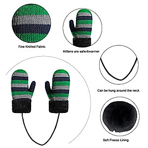 Boys Winter Hat Scarf and Gloves Set for Kids Warm Knitted Hat Mittens and Fleece Neck Warmer Scarf Set for Boys Girls 3pcs