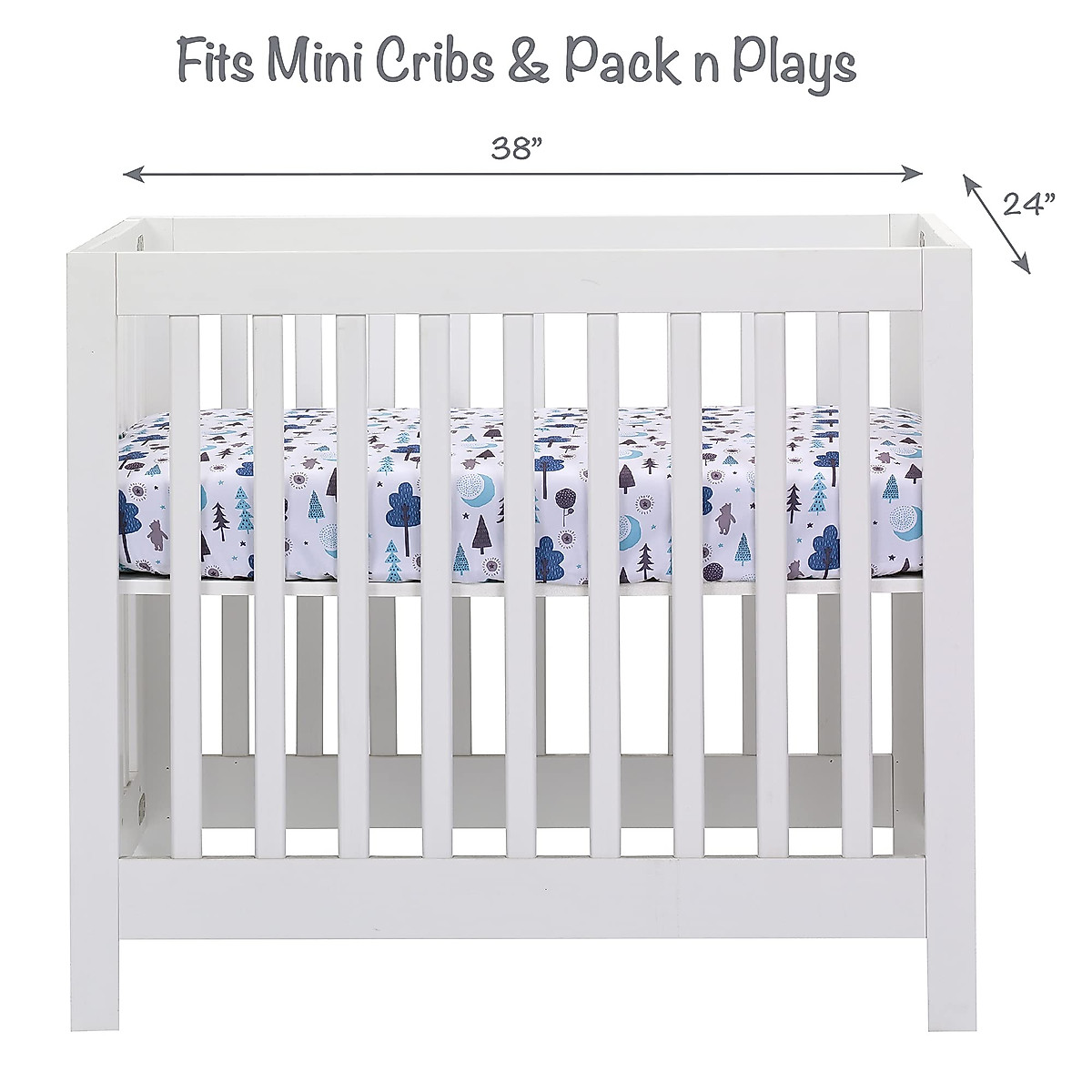 Lambs & Ivy (LAMCR) Forever Pooh Fitted Mini Crib Sheet, White (780006M)