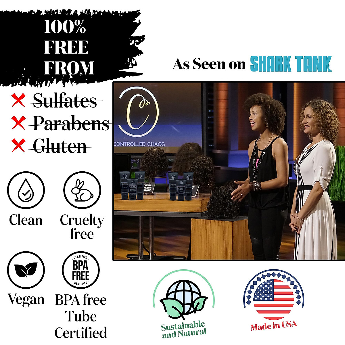 Controlled Chaos Hair Moisturizer for Curly Hair - Paraben & Sulfate Free, Moisturizes & Defines Extra Dry, Curly & Coarse Hair, Leave-in Hair Conditioner - 8 oz