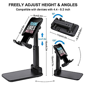 Trans Transgender Lives Matter -LGBT Pride Funny Foldable Desktop Cell Phone Holder Portable Adjustable Stand Desk Accessories