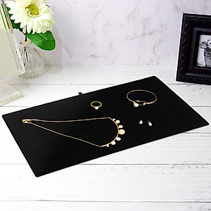 MOOCA 6 Pcs Set Jewelry Display Tray Pad Jewelry Display Tray Insert Accessory for Jewelries, 14 W x 7 1/2 D in, Black Velvet
