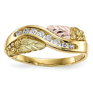 Jewels By Lux 10k Yellow Gold and White Gold Black Hills Gold Diamond Ring