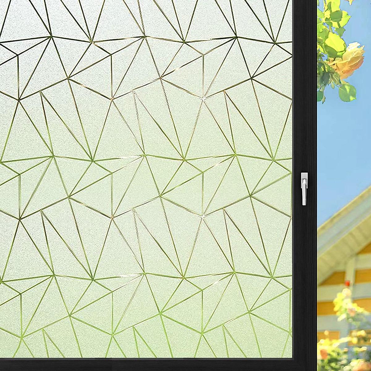 Frosted Glass Window Privacy Film Bathroom Frosting Window Clings Anti UV Heat Blocking Home Window Tinting Film No Adhesive Decorative Window Stickers Classroom Door Window Cover