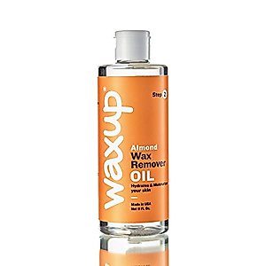 waxup Almond Oil Wax Remover (8 Fl. Ounces), After Waxing Skin Care Product, Post Wax Oil Cleanser for Professional and At Home Waxing For Women and Men.