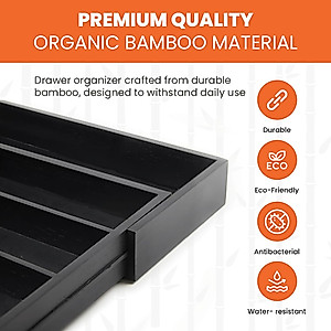 Kozy Home Solutions Kitchen Drawer Organizer Silverware Holder Expandable Tray and Utensil Holder 15" Max Width Kitchen Gadgets with Divider Organizers for Fork Spoon Knife Cutlery and Flatware