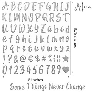 Waynoda 810 Pieces 10 Sheets Self-Adhesive Glitter Silver letter stickers, Alphabet Number Stickers, Decals for Sign, Mailbox, Notebook, Window, Classroom Decor, Door, Business, Address Number (1 Inch)