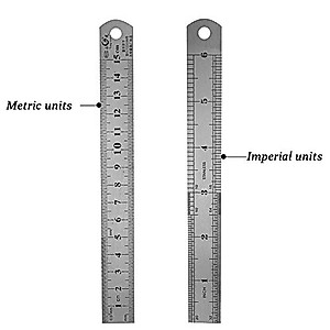 6 Inch Stainless Steel Ruler Flexible Aluminum Ruler for Excellent Precision and Accuracy 2 Pack.