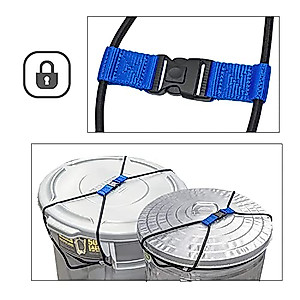 Taruimoo (2 Pack Close Trash Can Lock Fits Animals, Raccoons, Bungee Cord Heavy Duty Large Outdoor Garbage Lid Lock (Trash Can NOT Included)…