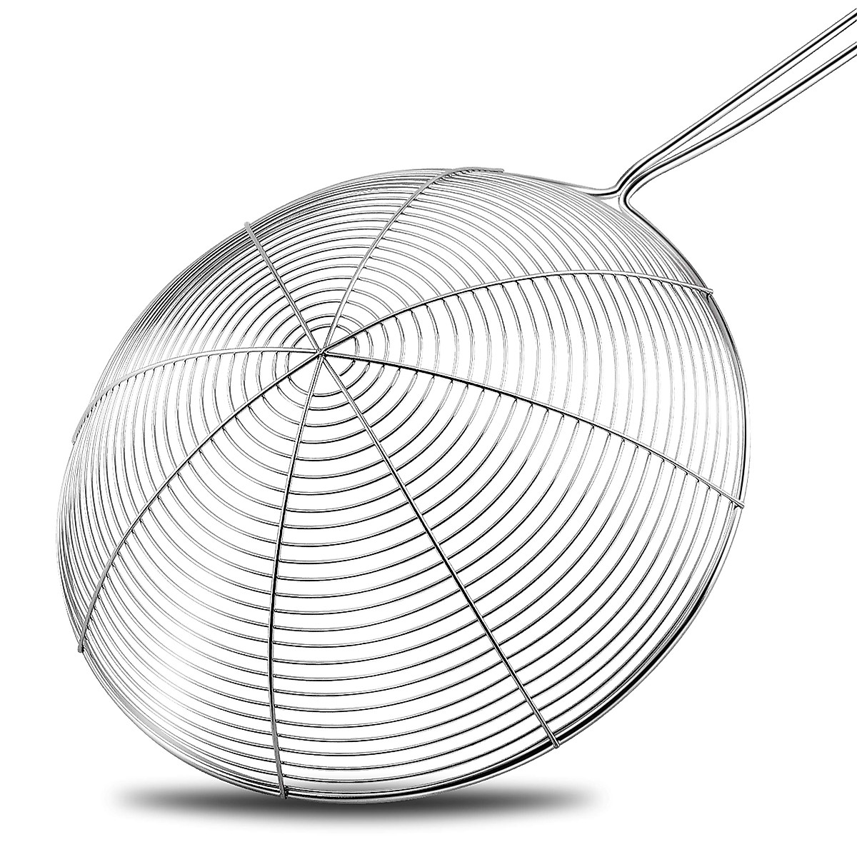 RJ Legend Stainless Steel Kitchen Accessory Utensils Set - Spider Wired Pasta & Noodle Spoon, Fine Mesh Strainer for Cooking, Anti-Grease Fry Away Ladle, Solidifier Pot, Fat Separator, 7 - Inches