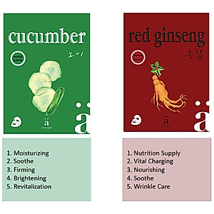 Merry Youth Korean Skin Care Face Masks Sheet - Facial Natural Ampoule Set (pack of 6) - Skincare Treatment Beauty Products for Women, men, teen girl - Hydrating Moisturizer