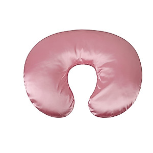 Satin Nursing Pillow Cover Set 2 Pack Ultra Soft Silk Compatible with Boppy Pillow for Breastfeeding Pillow Protect for Baby Hair and Skin White & Pink