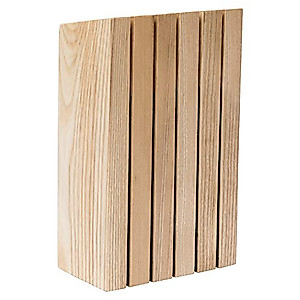 BergHOFF Ron Ash Wood Angled Knife Storage Block, 15 x 8.5 x 26 cm, Beige