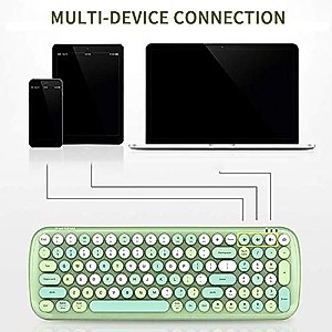 125 Keyboard,Bluetooth 5.1 Laptop Keyboard,Multi‑Device Compact Keyboard,Ergonomic Computer Quiet Keyboard,Keyboard for Laptop Mobile Phone Tablet,for
