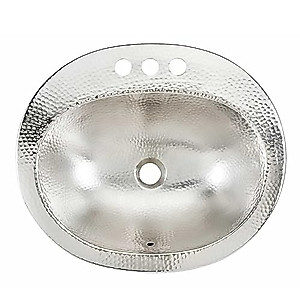 Sinkology BOD-0903BRN Dalton Drop-in Handcrafted Bathroom Sink, 20", Hammered Nickel