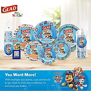 Glad for Kids Paw Patrol Paper Cups Disposable Paper Cups with Paw Patrol Design for Kids Heavy Duty Disposable Paper Cups for Everyday Use and All Occasions 9 Ounces, Blue, 20 Count