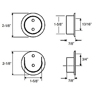 Nuk3y Heavy Duty Metal Steel Closet Pole Socket Set 1-1/2" (Polished Brass)