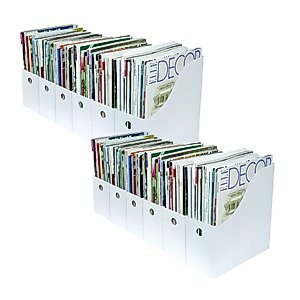 Evelots Magazine File Holder Organizer Box (6, 12, or 24 Pack) Storage for Desk and Shelves Multiple Color Options - Includes Labels for Organization