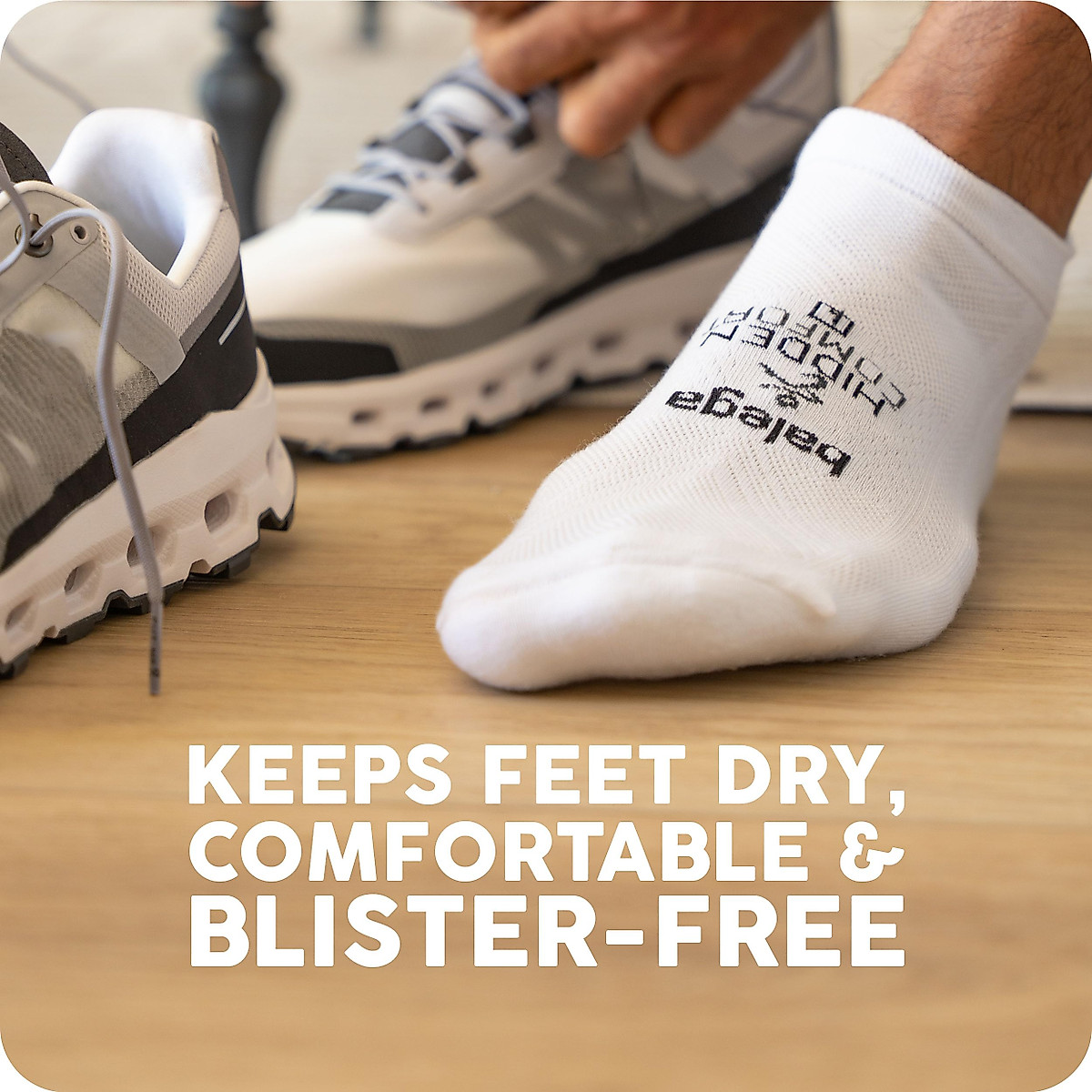 Balega Hidden Comfort Performance No Show Athletic Running Socks for Men and Women (1 Pair), White, Large