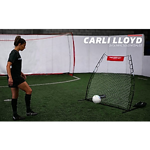 PowerNet Carli Lloyd Rebounder Training Net for Soccer, Lacrosse, Baseball, Softball | Angled Multi-Sport Rebound Pitchback Net | Portable Dual Practice Surface