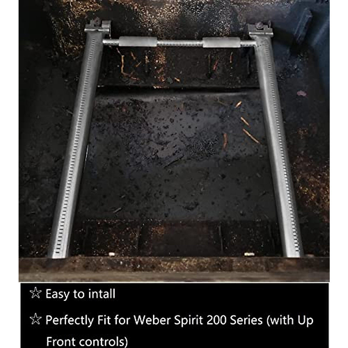 GasSaf 15.3 inch Flavorizer bar & 18 inch Burner Tube Set Replacement for Weber 7635 69785, Spirit 200 Series Spirit S-210, S-220, E-210, E-220, 3-Pack Stainless Steel Flavor Bar & Burner Tube Kit