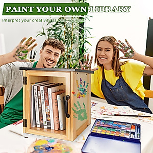 Exttlliy Outdoor Library Book Box Storage Small Wood Cabinet Little Literature Box for Neighborhood Community and School Sharing Books, Literature, Newspapers, Food and Art