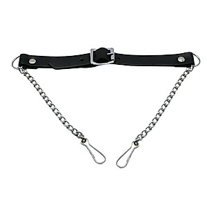 Scottish Kilt Black Leather Sporran of ROB ROY Jacobite with Lace Tassels & Chain Belt Medium