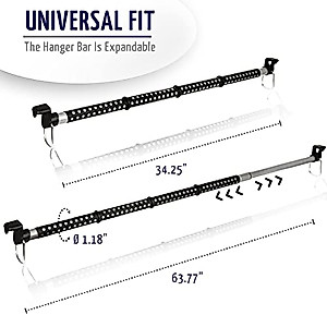 Car Expandable Clothes Hanger Bar by Zone Tech and Zone Tech Chrome Headrest Car Hanger for Jacket Suit Coat