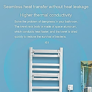 Constant Temperature Electric Heating Towel Rack Bathroom Toilet Towel Rack Hanging Rod Rack,White