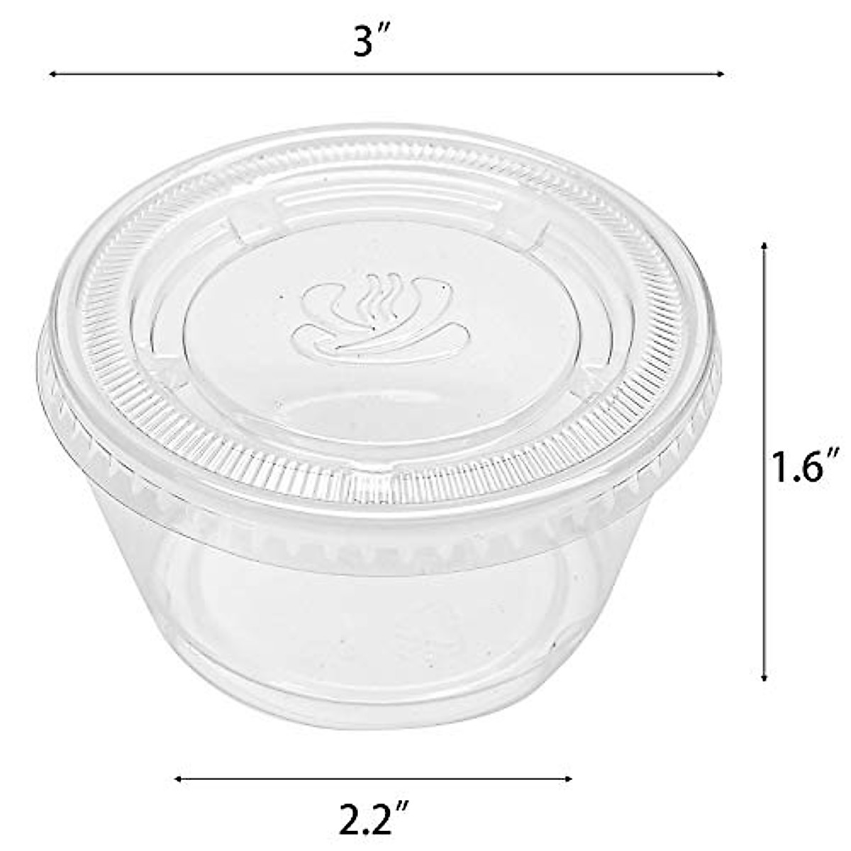 Hedume 300 Sets 4oz Portion Cups with Lids, BPA-free Clear Disposable Plastic Cups for Souffle, Jello, Meal Prep, Portion Control, Salad Dressing, Slime, Condiment Container