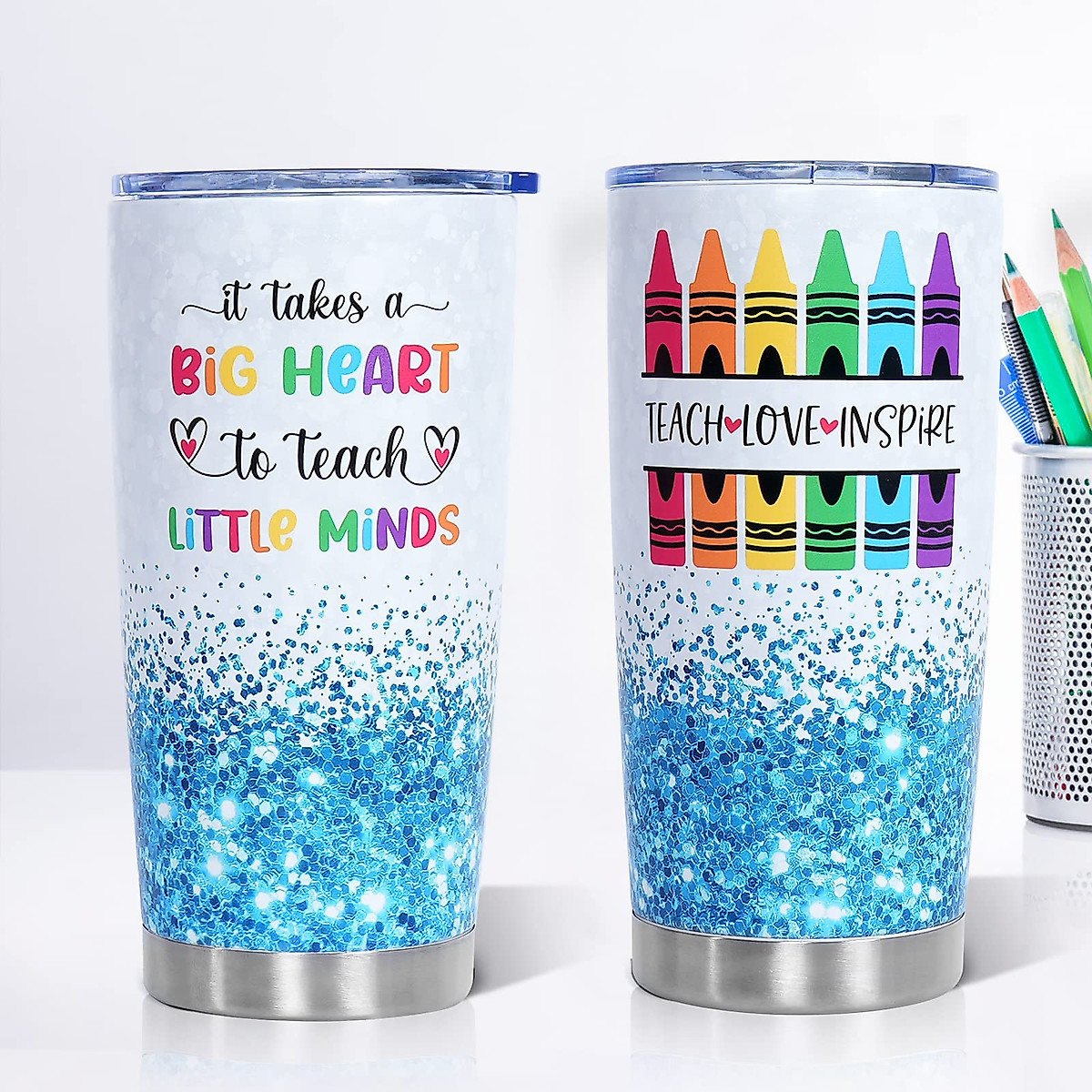 Teacher Appreciation Gifts for Women, Best Teacher Christmas Gifts, Stainless Steel Unique Funny Thank You/Retirement/Christmas/Birthday Baskets Gifts for Teachers