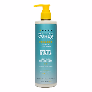 Alaffia Beautiful Curls Curl Enhancing Leave in Conditioner, Wavy to Curly Hair Products, Natural Moisturizer, No Sulfates with Shea Butter, Coconut Oil, Chamomile, 12 Fl Oz