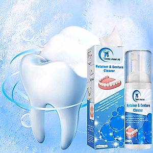 Aligner Cleaner, Denture Cleaner and Whitener Paste Foam Perfect for Sports Mouth Guard and Denture, Fast-Acting Alternative to Retainer Cleaner Tablets, Whitens Teeth and Fights Bad Breath 2 Pack