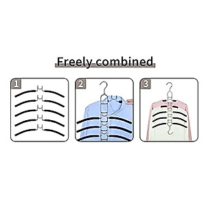 Koobay 5 in 1 Space Saving Hangers Clothes Organizer, Multi Layers Wardrobe Clothes Hanger, Non-Slip Heavy Duty Shirt Hangers Metal Closet Organizer for Coat Jacket Sweater (1 Pack)