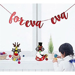 Foreva Eva Red Glitter Paper Banner, Wedding/Engagement/Valentine's Day Party Decor, Forever and Ever Banner
