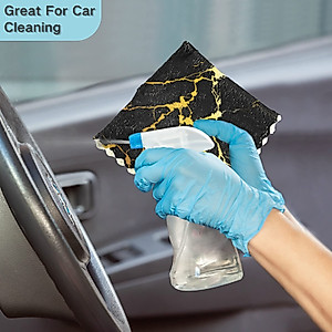 Dish Cloths Dish Towels Kitchen Towels 6 Pack Sets Absorbent Golden Black Mable Soft Decorative Reusable Nonstick Oil Washable