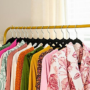 VIDAHOME Velvet Non Slip Hangers 50 Pack, Heavy Duty Clothes Hanger with 360 Rotating Swivel Hook (Black, 50 Pack)