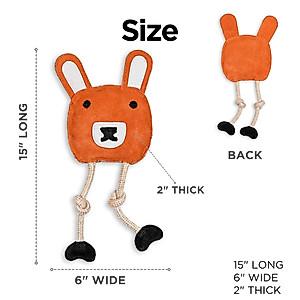 Frezco Llama Dog Rope Toy | Handmade with Natural Suede Leather and Tough Cotton Rope | Ideal for Teething, Puppy, Small and Medium Dogs | 100% Stuffed with Coconut Fibers