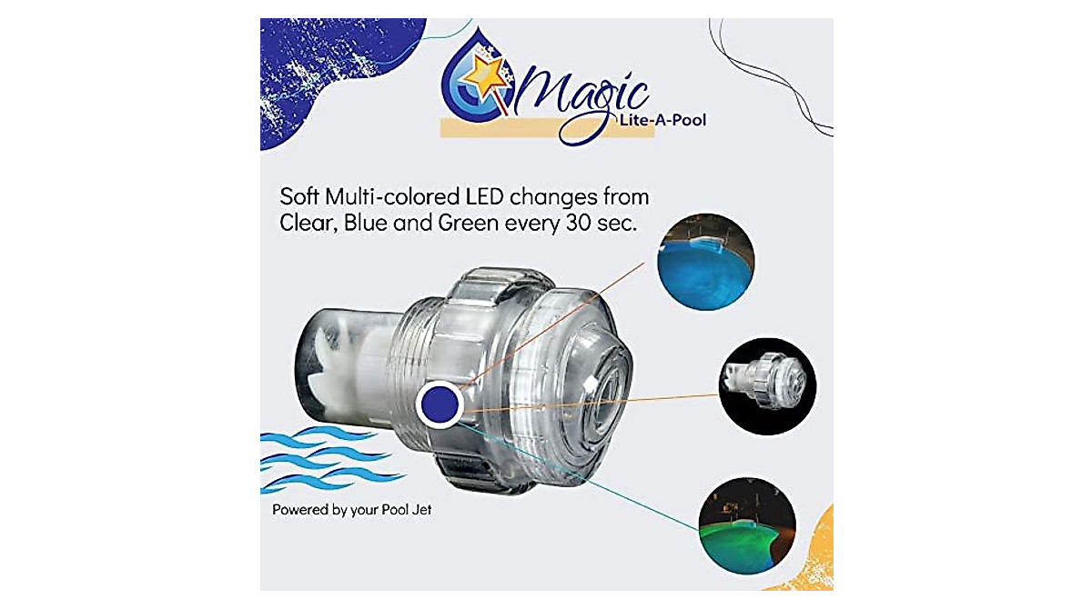 Magic Lite-A-Pool: Water-Powered LED Pool Jet Lights