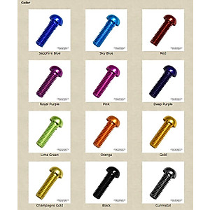 HEDGEHOG STUDIO Abu Duralumin Screw Set 5-5-7-7-8 (for Body Cover) for Zenon Series (Sapphire Blue)