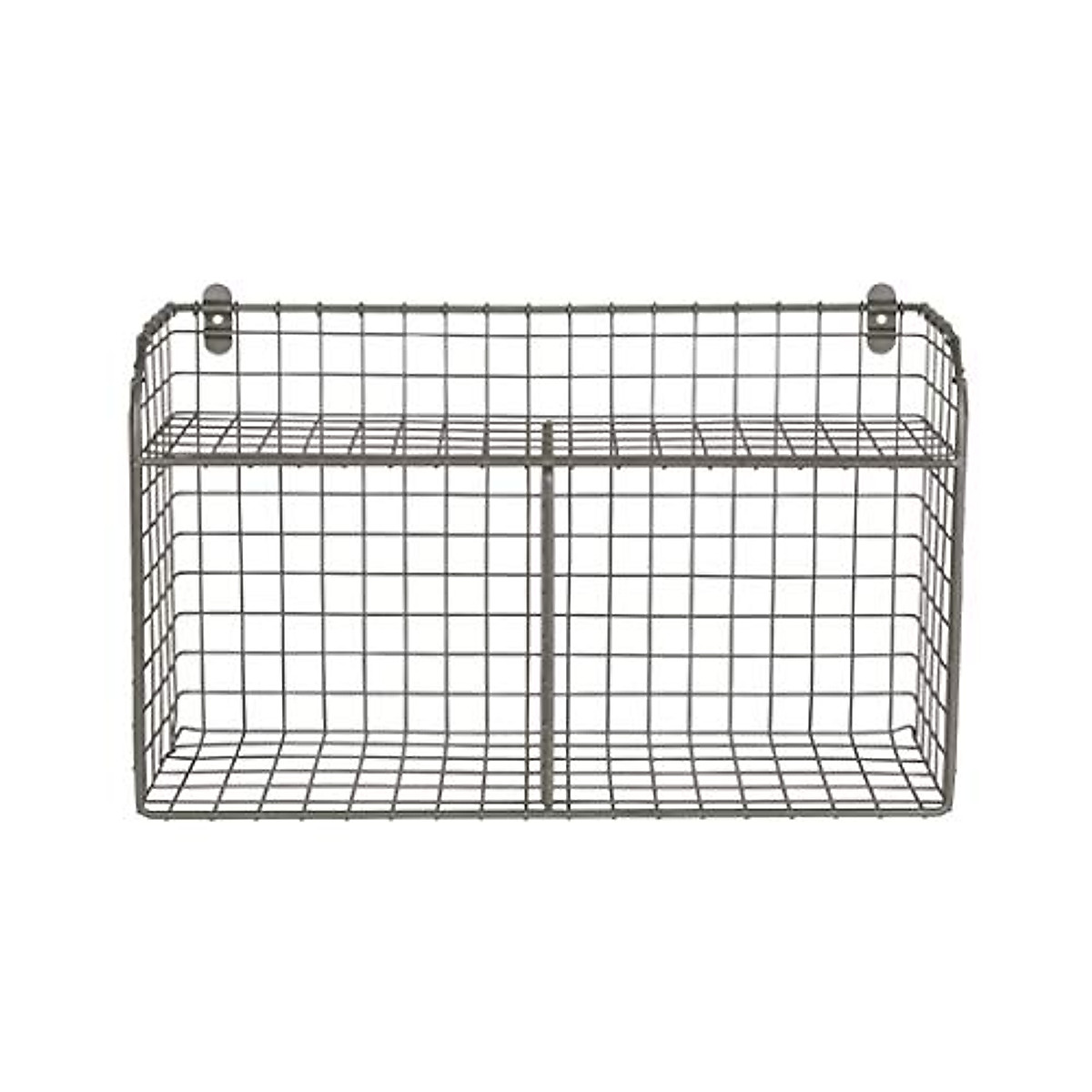 Spectrum Diversified Vintage Double Bin with Shelf Wall Mount Storage Industrial Gray
