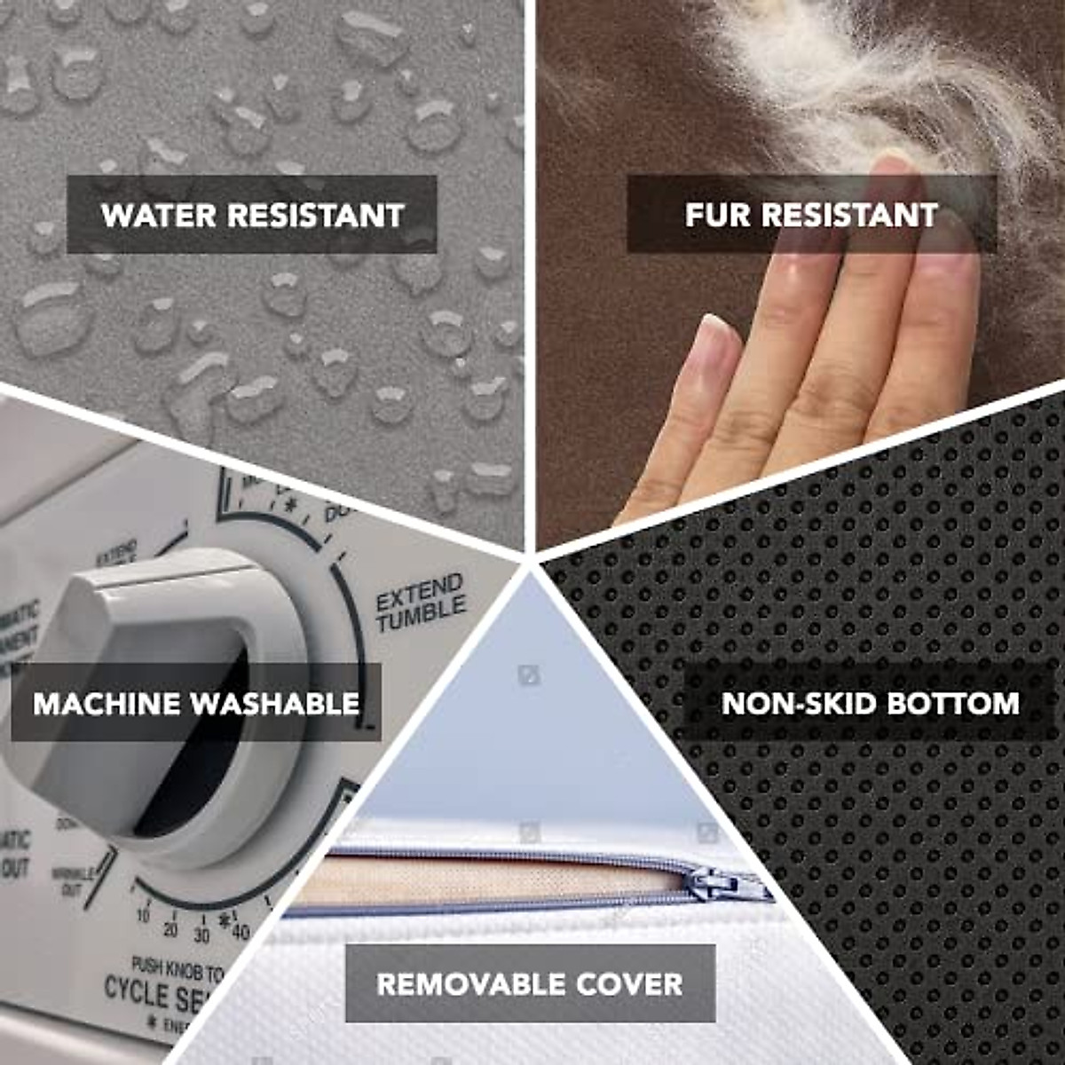 Friends Forever Memory Foam Orthopedic Dog Bed Lounge Sofa, Machine Washable Removable Cover, Premium Extra Soft Faux Suede Edition, Indoor Calming Couch Mattress With Bolster Rim , Khaki Beige Large