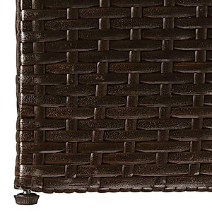 Canditree Outdoor Storage Box Poly Rattan, Garden Patio Storage Container for Pillows Cushions (Brown)