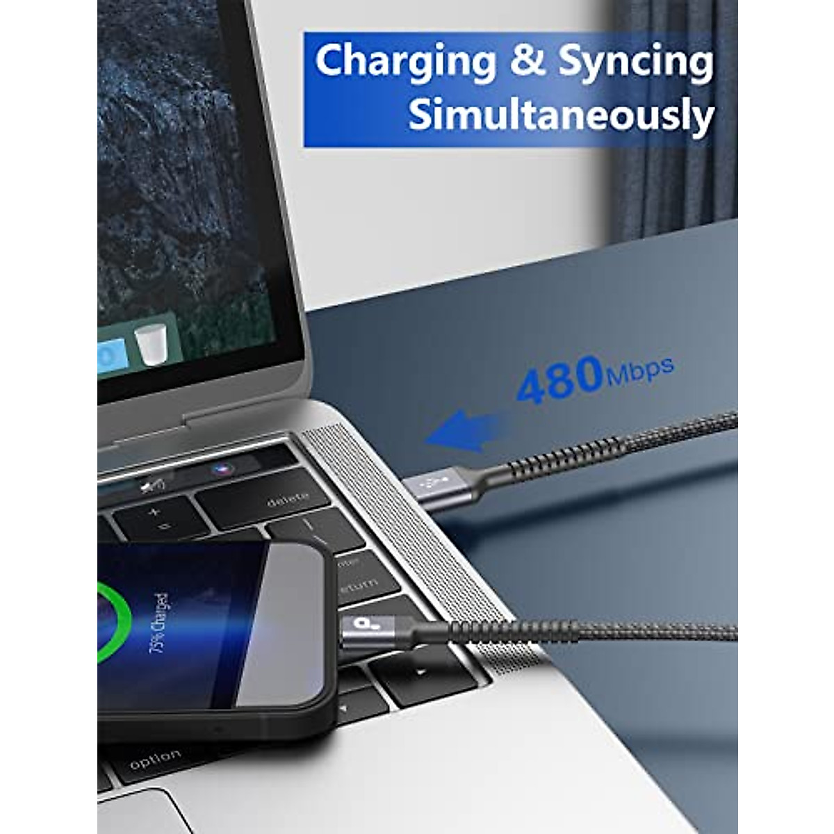 iPhone Charger Cable 2Pack 6FT, Nylon Braided Lightning Cable, [Apple MFi Certified] Fast Charging iPhone Charger Cord Compatible with iPhone 14 13 12 11 Pro Max XR XS X 8 7 6 Plus iPad and More