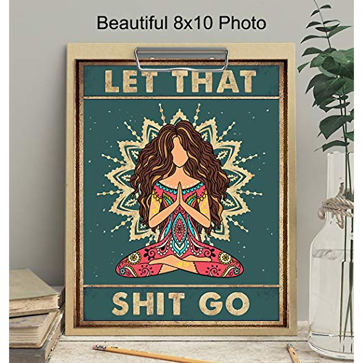 Zen Decor - Meditation Gifts - Spiritual Gifts for Women - Spa Wall Art Room Decor - Namaste Wall Art - Yoga Wall Art - Meditation Decor - Mandala Wall Decor - Boho New Age Buddhist Decor