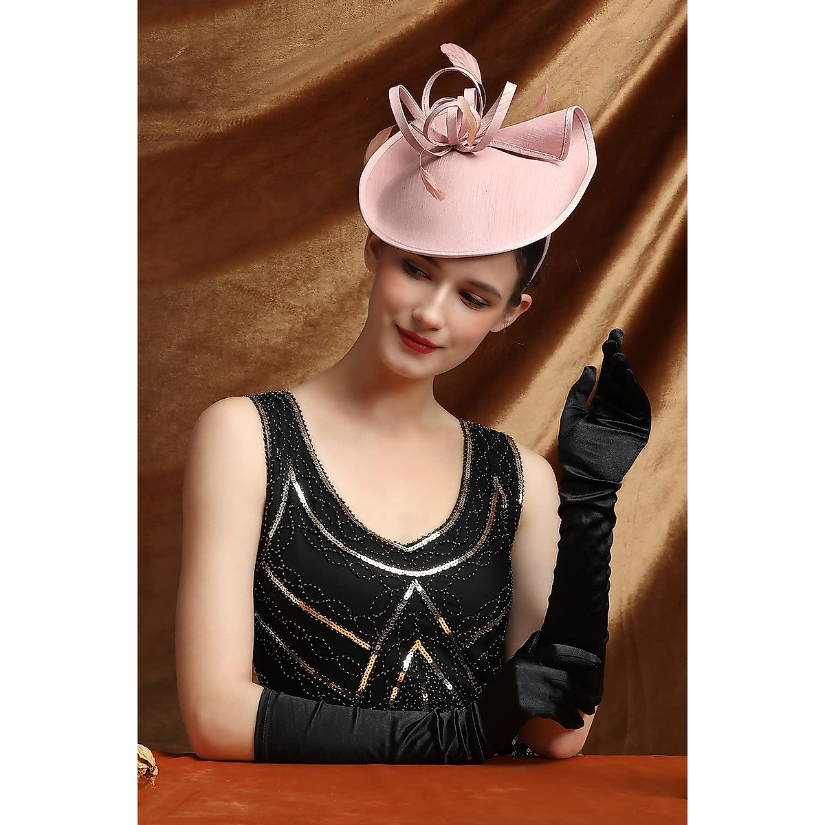 Comott Fascinator Feather Tea Party Pillbox Derby Hat Cocktail Wedding Bridal Fascinators Headband for Women